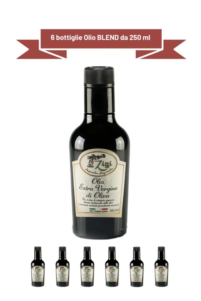 6 bottiglie di Olio EVO Blend da 250 ml